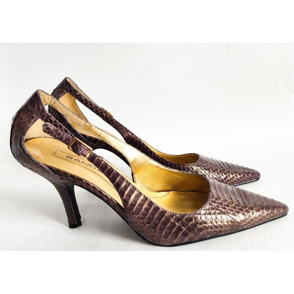 Bandolino | Shoes | Y2k 9s Purple Snakeskin Leather Pointy Toe Kitten ...